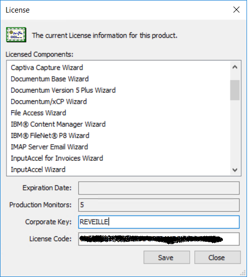 Add a Corporate Key and License Code