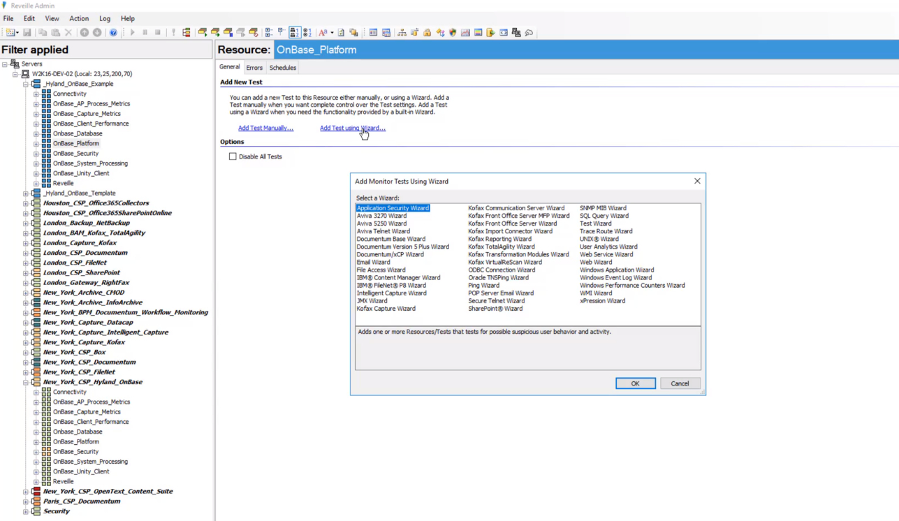 Hyland OnBase Agentless Monitoring - Reveille Software